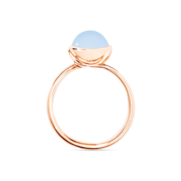 Tamara Comolli BOUTON Ring small Blauer Chalcedon